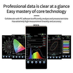 Handheld Spectrometer 380-780nm Color Illuminometer CCT CRI Lux Tester Illuminometer Photography Photometer