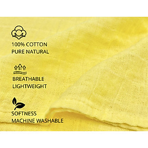 Cute New York Cotton Muslin Swaddle Baby Blankets 2 Pieces Set (Royal Blue/Yellow)