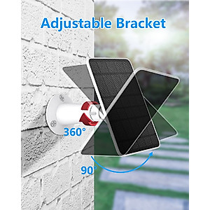 Solar Panel Compatible with Eufycam 2C/2C Pro/E40/E20/2/2 Pro/E, 5V 4W Solar Panels for Camera, Continuous Power Supply, Micro USB & Type-C Port 9.8ft Cable, IP65 Waterproof, Secure Wall Mount, 2 Pack