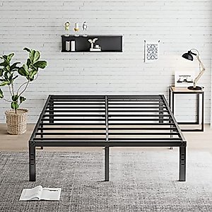 Artimorany Full Size Bed Frame, 14 Inch Mattress Foundation, Heavy Duty Steel Slats Support Platform with Underbed Storage, Easy Assembly, Non Squeak, Black