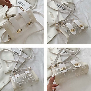 Fashion 2022 New Women PVC Transparent Graffiti Messenger Female Bag Shoulder Handbag Purse Crossbody Bags for Women Tote Bags