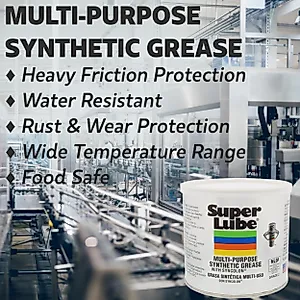 Super Lube 21036 Synthetic Grease (NLGI 2), 3 oz Cartridge, Translucent White, 1 pack