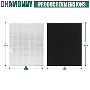 CHAMONNY D480 True HEPA Replacement Filter D4, Compatible with Winix D480 Air Purifier, Compare to Winix D4 Filter, Item Number 1712-0100-00, 2 H13 True HEPA Filters + 8 Activated Carbon Pre-Filters