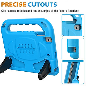 BMOUO Kids Case for iPad Mini 4/iPad Mini 5, iPad Mini 4/5 Case - Built-in Screen Protector, Shockproof Handle Convertible Stand Kids Case for iPad Mini 5th/4th Generation 7.9", Blue