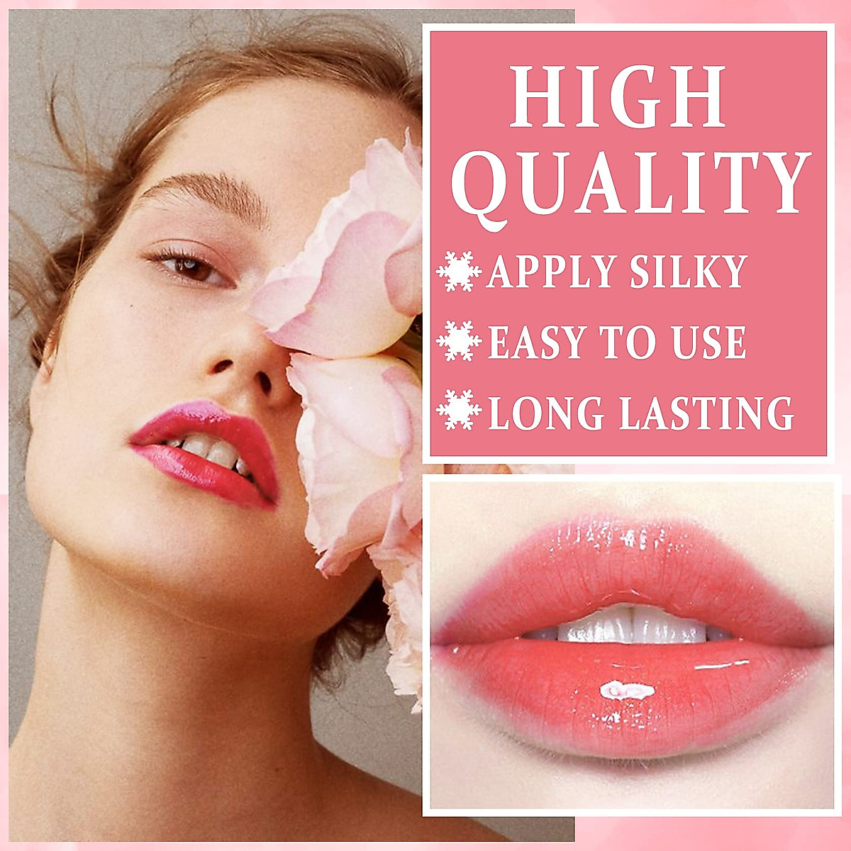 IONSGAKO Lipstick Set, 2PCS Liquid Lip Stain, Long Lasting Waterproof Lip Tint for Lip and Cheek, Lip Gloss, Glossy Finish (01 & 02)