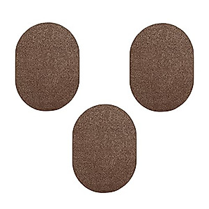 Furnish my Place Modern Plush Solid Brown Color Rug, Indoor/Outdoor Mat, Area Rugs Great for Kids, Pets, Event, Wedding, Living Room, Made in USA, 2' x 3' Oval - Set of 3