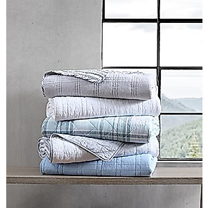 Eddie Bauer - King Quilt Set, Cotton Reversible Bedding with Matching Shams, Medium Weight Home Decor (Boulder Grey, King)