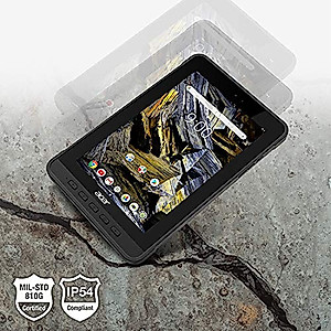 Acer Enduro T1 ET108-11A-80PZ Rugged Tablet, 8.0" WXGA IPS Touch, MediaTek MT8385 Octa-Core Processor, 4GB LPDDR4, 64GB eMMC, WiFi-5, Front 2MP Webcam, Rear 5MP Webcam, Handstrap, Android 9 Pie