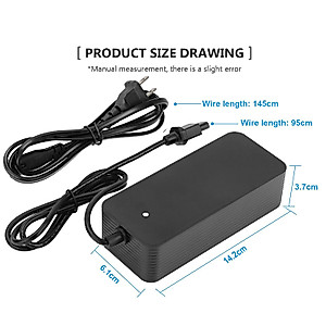 RidTianTek 53.5V 2A Charger for NIU KQi Air/KQi3/KQi3 Pro/KQi3 Max/KQi3 Sport/KQi2/KQi2 Pro, 46.8V Battery Charger for NIU Electric Scooter Accessories, Scooter Battery Power Adapter Fast Charger