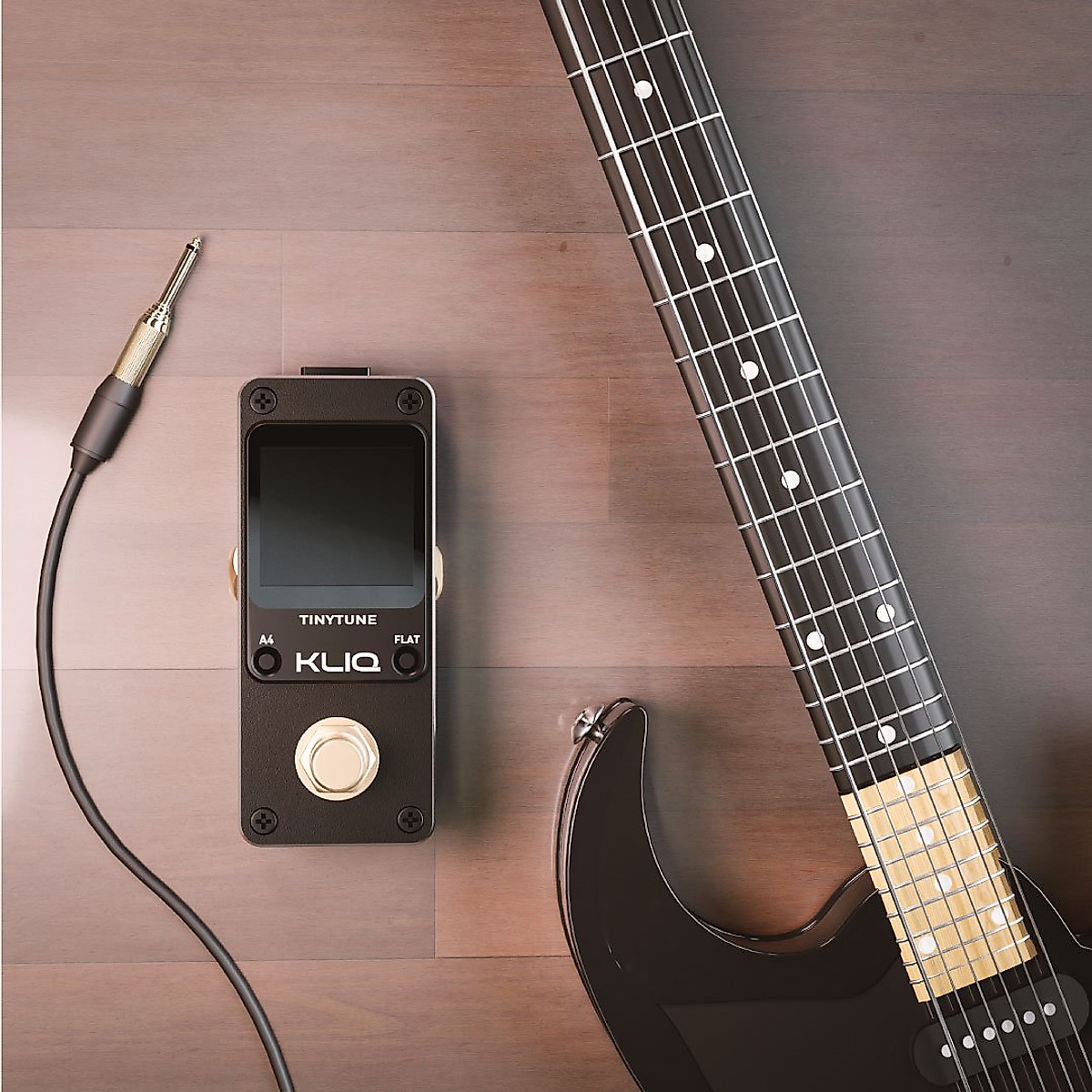 KLIQ TinyTune Tuner Pedal for Guitar and Bass - Mini - Chromatic - with Pitch Calibration and Flat Tuning (Power Supply Required)