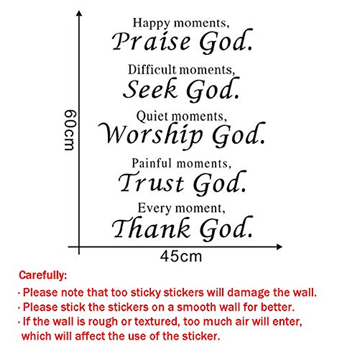 Wall Vinyl Decal Quote Sign Christian Praise God DIY Art Sticker Home Wall Decor