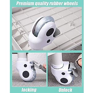 MTYLX Multifunctional Portable Trolleys with Wheels,Abs Utility Trolley Serving Cart with Wheels and Handle for Beauty/Salon/Dental,54×37×90Cm,54×37×90Cm