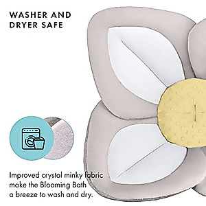 Blooming Bath Baby Bath Seat - Baby Tubs for Newborn Infants to Toddler 0 to 6 Months and Up - Baby Essentials Must Haves - The Original Washer-Safe Flower Seat (Lotus, Gray/White/Yellow)