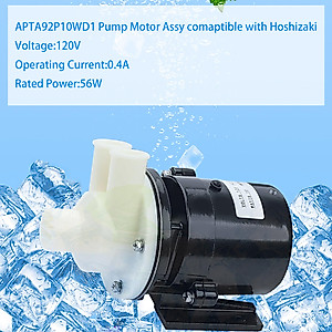 APTA92P10WD1 Pump Motor Assy comaptible with Hoshizaki PA0613,Fits Model KM-450 THRU KM-900 KML-600MAH URC-12F 120V 10W 0.4 Amp