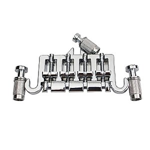 Guyker 3 Point 4 String Bass Bridge Tailpiece – Zinc Alloy Bridges Tailpiece with Saddle Replacement Parts for Bass (BG004)