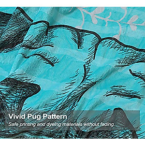 Famitile Pug Blanket, All You Need is A Pug Blue Puppy Blanket Super Soft Pug Stuffed Animal Blanket Pug Gifts for Pug Lovers (Pug-3, 47" x 60")