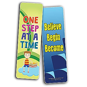 Creanoso Motivational Encouragement Bookmarks for Kids (60-Pack) – Six Assorted Quality Bookmarks Bulk Set – Awesome Bookmarks Giveaways – Stocking Stuffers Gift Ideas – Page Clips