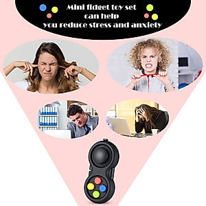 Skylety 6 Pieces Cam Fidget Pad Controller Relieve Anxiety Handheld Mini Handheld Fidget Pad Fidget Controller Stress Reducer for Adult Relieve Stress(Simple Colors)