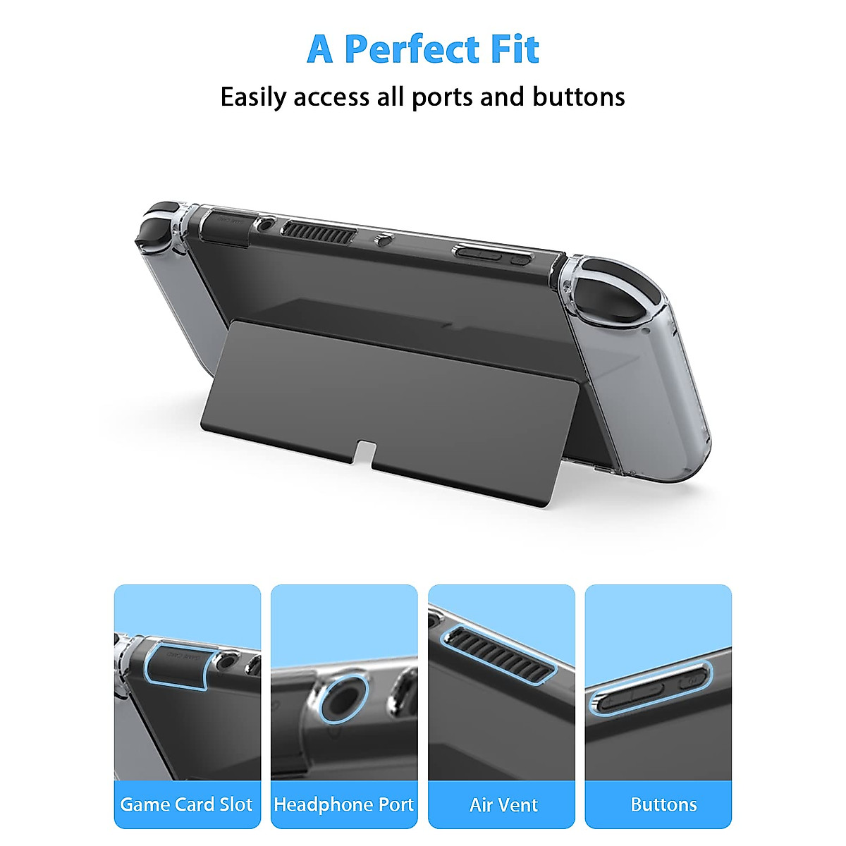 NexiGo Carrying Case and Game Accessories Kit for Nintendo Switch OLED, Game Accessories Bundle with Protective Case, Joystick Cap, Screen Protector (Sunset)