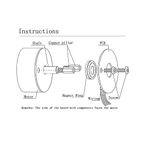 MGT010-42ST magnetic encoder for stepper Motor and bushless DC Motor Incremental output DC 5V 1000 PPR (MGT010-42ST 15.5 * 5 * 6)