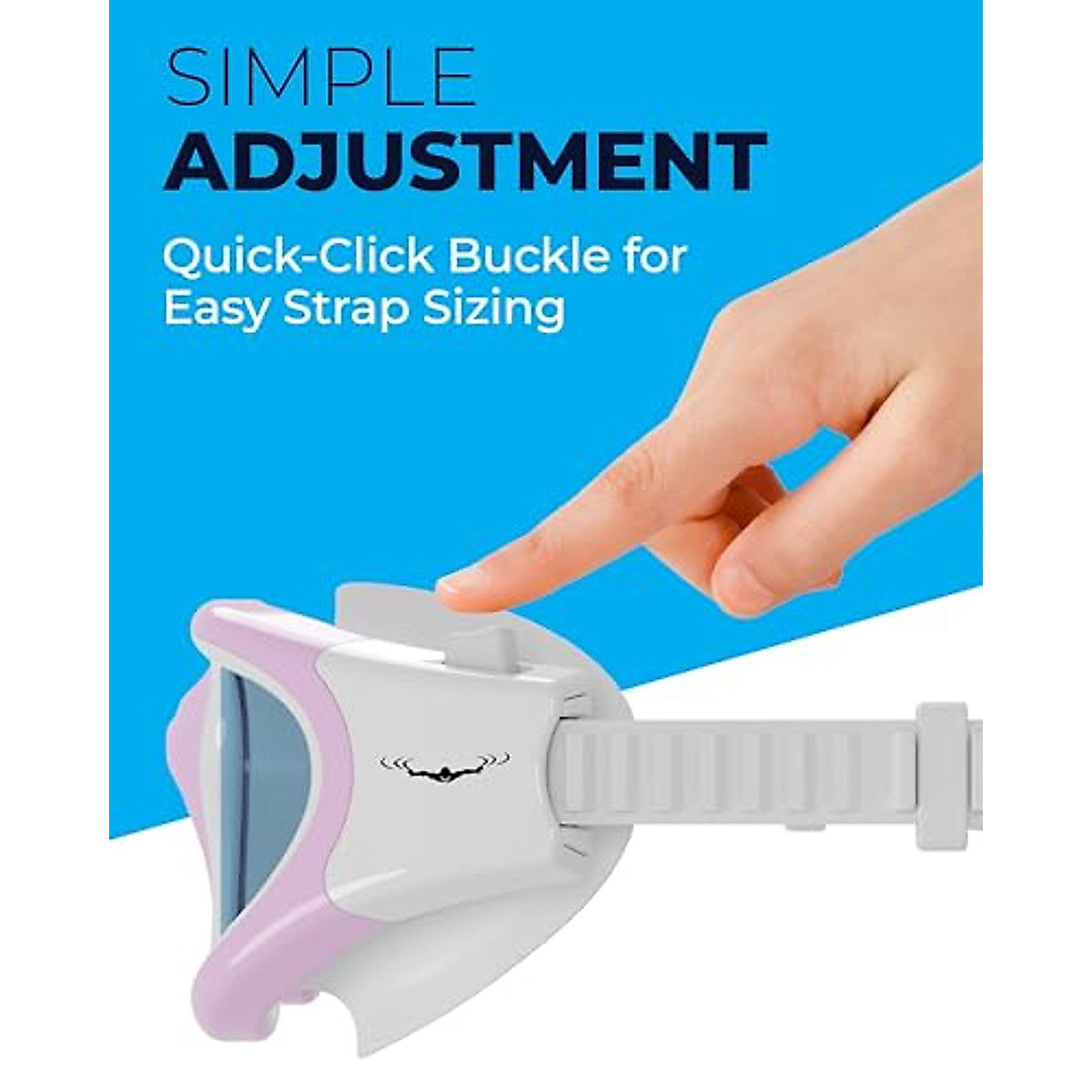 AqtivAqua Swimming Goggles Swim Goggles for Adults Men Women Kids Youth Girls Boys Children DX (Clear-Lenses Blue/Black-Frame)