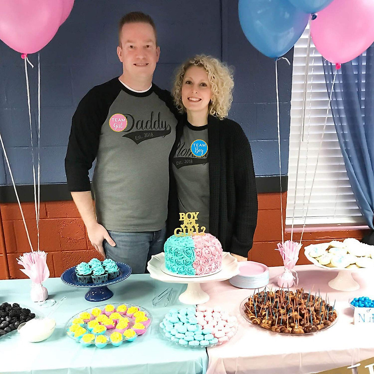 Mr.Mug Gold Gender Reveal Stickers- 80 Pack Team boy and Team Girl Baby Shower Sticker Labels, Perfect Gender Reveal Party Supplies, 2 Inch.