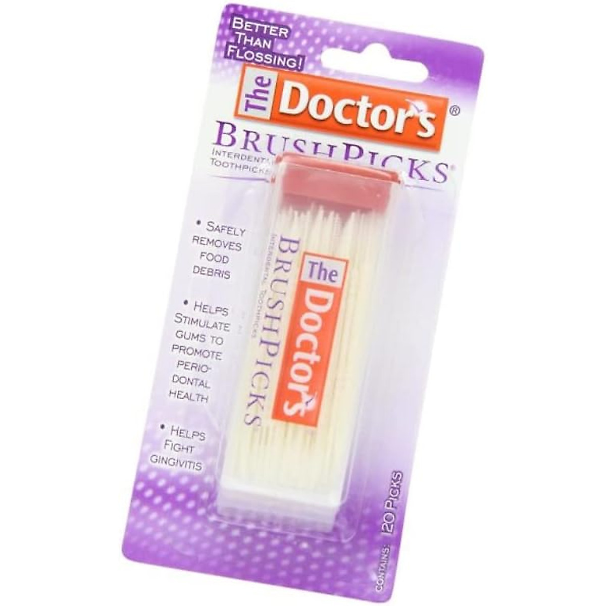 The Doctor's BrushPicks Interdental Toothpicks, 120 count. (Pack of 8)