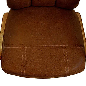 Caster Chair Company Casual Rolling Caster Dining Chair with Swivel Tilt in Honey Oak Wood with Cocoa Microsuede Seat and Back (1 Chair)