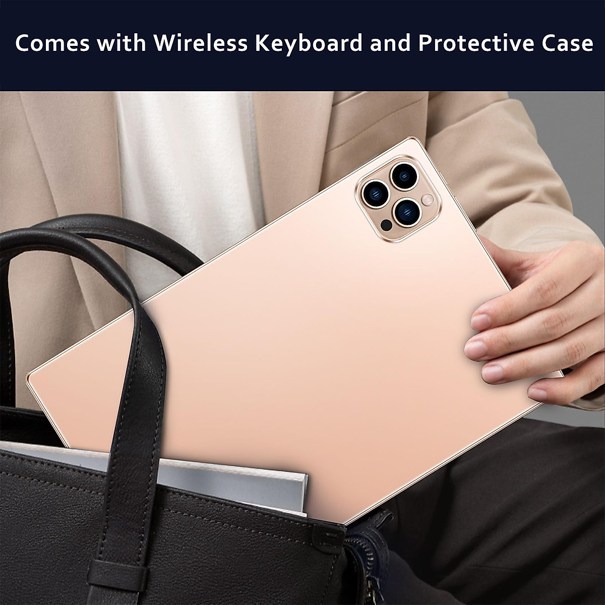 Jopwkuin HD Tablet, 2 Card Slots 10.1 Inch FHD Gaming Tablet Octa Core CPU for Travel (US Plug)