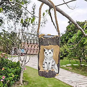 Animal Hanging Solar Lantern Resin with Lanyard LED Garden Light IP67 Waterproof for Courtyard Balcony Patios Stump Decoration Outdoor Camping Lamp