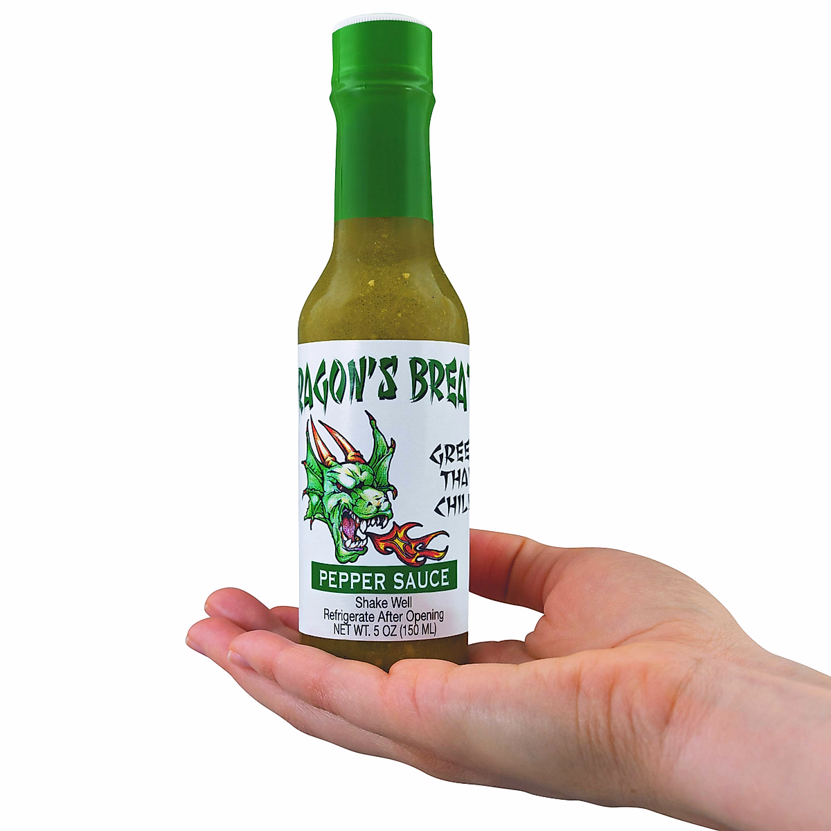 Dragon's Breathe Green Thai Chili Hot Pepper Spicy Sauce with natural Ingredients Bold Flavor made from Exotic Bird's Eye Chili Pepper