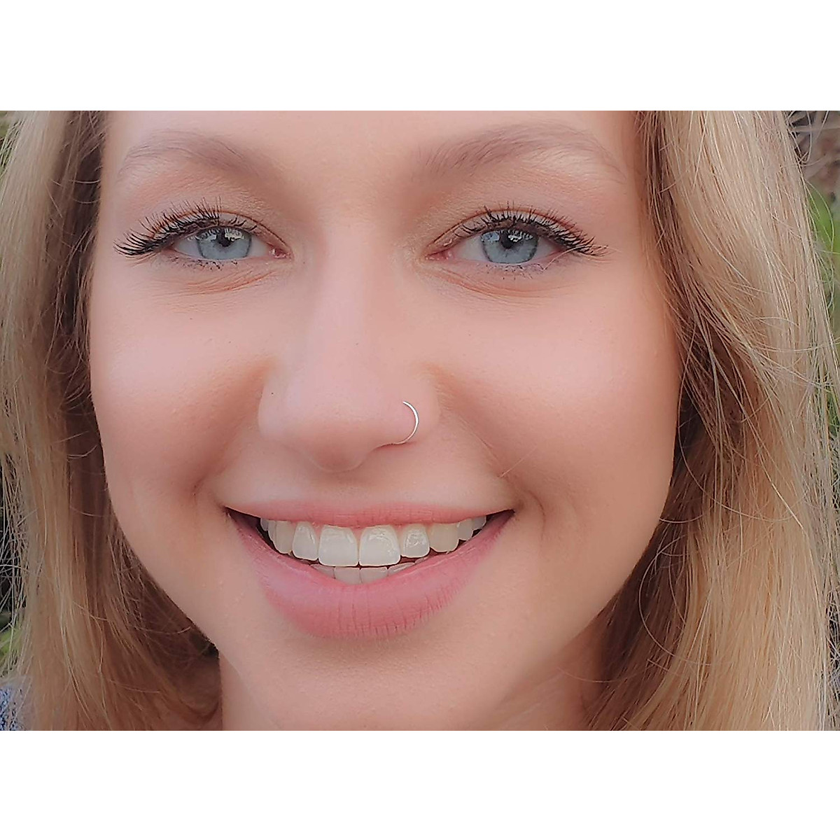 Fake Clip On Nose Ring 24g - No Piercing Needed - Smooth Tiny 925 Silver Fake Nose Piercing