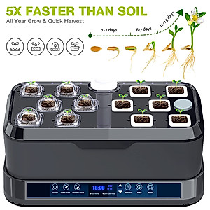Gift for All, Hydroponics Growing System, Aerogarden, Indoor Garden, Indoor Gardening System, Aero Garden, Indoor Herb Garden, Hydroponic Planter, Adjustable Height up to 23", with 12 Pods