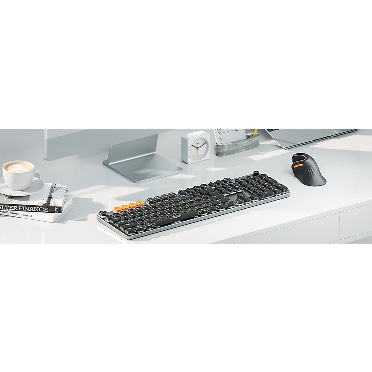 ProtoArc Mechanical K300 Backlit Bluetooth Keyboard and EM11 RGB Ergonomic Mouse Combo