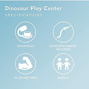 Intex Dinoland Play Center Kiddie Inflatable Pool and Dinosaur Water Splash Swimming Pool with Water Sprayers, Waterfalls, Slides, and Games