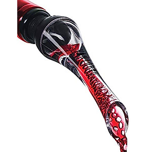 Vintorio Wine Aerator Pourer - Premium Aerating Pourer and Decanter Spout (Black)