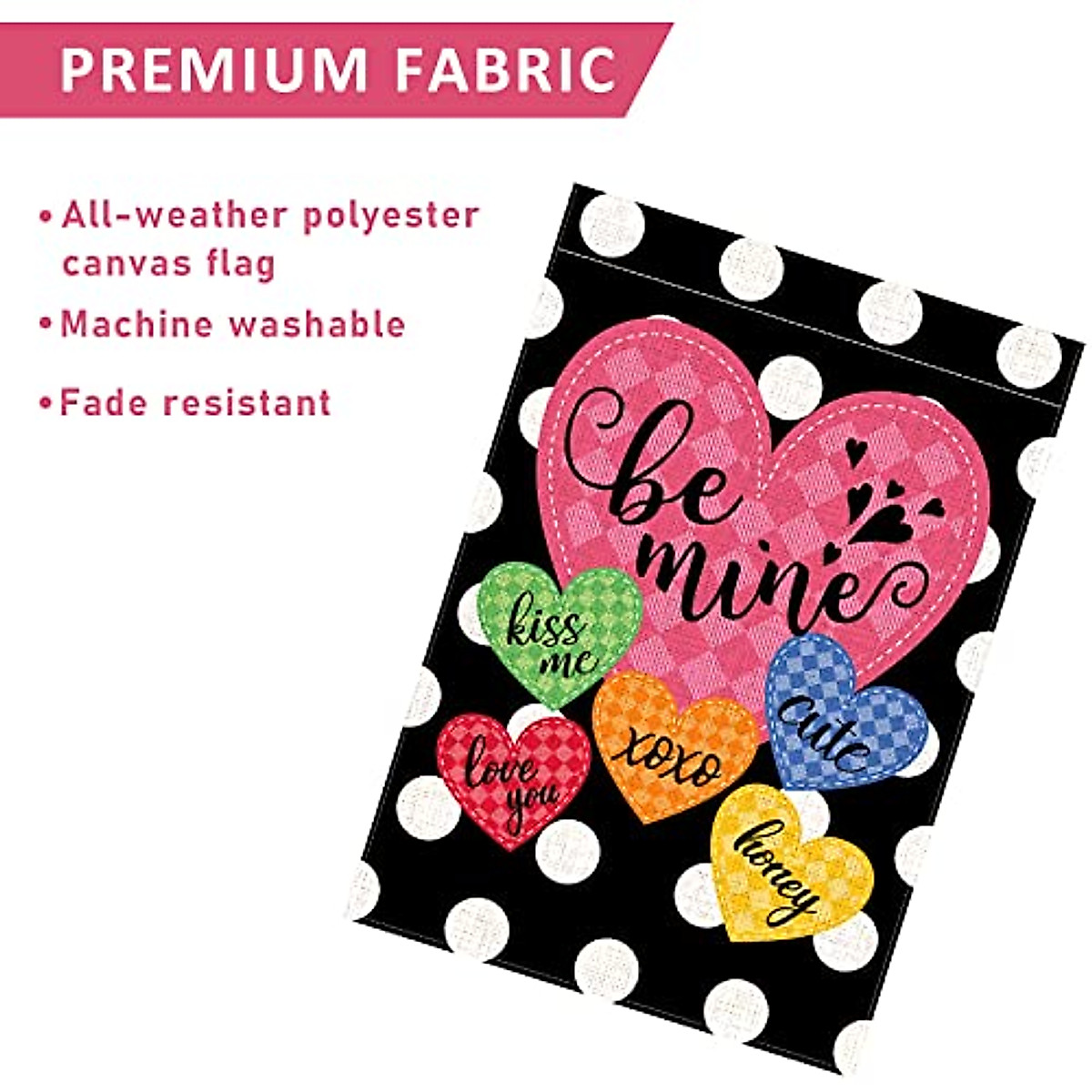 Valentine Garden Flags 28 x 40 Inch Burlap Double Sided House Garden Flag for Outdoor Lawn Yard Holiday Spring Seasonal Flags for Outdoor Decorations, Couple Love Banner Party Decorations House Flag