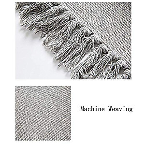 Eanpet Braided Rug Cotton Area Rug Pure Tassels Floor Rug Hand Woven Reversible Throw Rugs Door Mat Laundry Room Rug Indoor Runner Bathroom Tablecloth (2x3 FT, Grey)