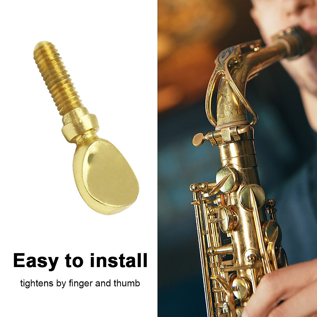 Durable Copper Sax Neck Tightening Screw Saxophone Replacement Parts Copper Attachment Neck Receiver Tightening Attach Screw For Sax Golden Instrument Accessory Saxophone Neck Screw Saxophone Scre