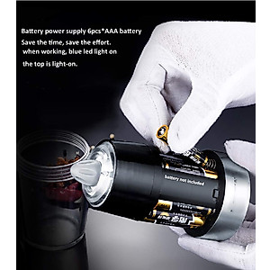 Fshopping Electric Salt and Pepper Grinder Gravity Induction Starting with Adjustable Coarseness Battery Power Supply Blue led Light one-Hand Operation one Set of 2pcs