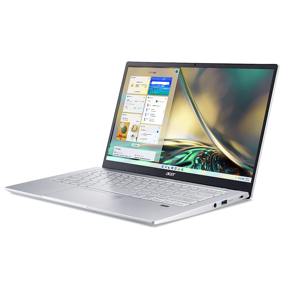 acer Swift 3 14” FHD Premium Laptop | 11th Gen Intel Core i7-1165G7 | 8GB RAM| 1024GB SSD | Backlit Keyboard | Fingerprint Reader | Windows 11 Home | Silver | Bundle with USB 3.0 Hub