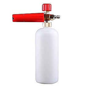 yuye-xthriv High Pressure Car Wash Water Guns Garden Foam Watering Can Adjustable Rotary Nut Pressure Washer Snow Foam Spray Lance with 1L Bottle Grey