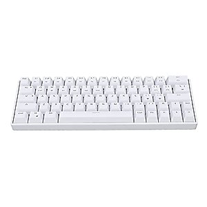 Gaming Keyboard, Long Battery Life Small Portable White Triple Mode Ergonomic Design Gaming Mechanical Keyboard for Home and Office (Brown Switch)