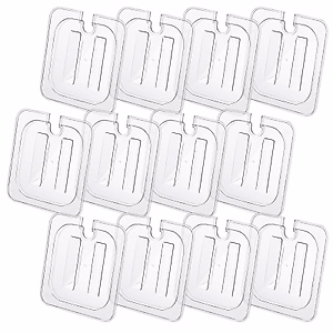 Voittozege 12 Pcs Clear Plastic Table Pan Lid, 1/6 Size Polycarbonate Food Pan Lids with Handle Food Pan Lids polycarbonate lids for Restaurant Commercial Food Container Storage