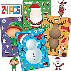Christmas Stickers for Kids Christmas Party Favors for Kids Christmas Gifts for Kids Christmas Sticker Sheets Kids Classroom Rewards Christmas DIY Stickers for 24 Players