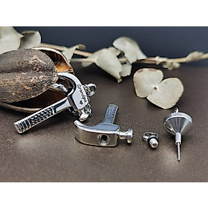 YSAHan Hammer Shape Cremation Urn Necklace Ashes Memorial Pendant Stainless Steel Locket Keepsake Jewelry for Grandpa