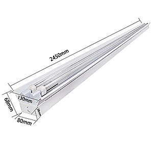 BRILLIHOOD 2-Pack 8FT LED Shop Light, 80W (190W Equiv.), 8000LM LED Garage Light, 6000K (Cool White), T8/T12 Fluorescent Light Fixture for Warehouse, Supermarket, Workshop Office