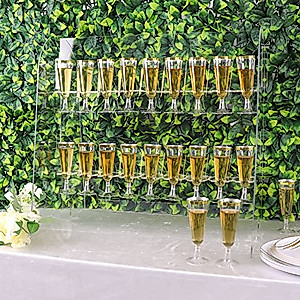 Tableclothsfactory 25" Clear Acrylic 2-Tier Wine Glass Stemware Rack, Champagne Flute Holder with Stand