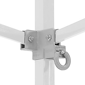 E-Z UP ES100S Instant Commercial Canopy, 10' x 10' with 3 Sidewalls, 1 Mid-Zip Sidewall and Wide-Trax Roller Bag, White