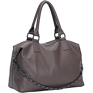 CHERISH KISS Womens Soft Leather Handbags Tote Bag Shoulder Bags Top Handle Satchel Ladies Crossbody Purse(K37 Coffee-1)